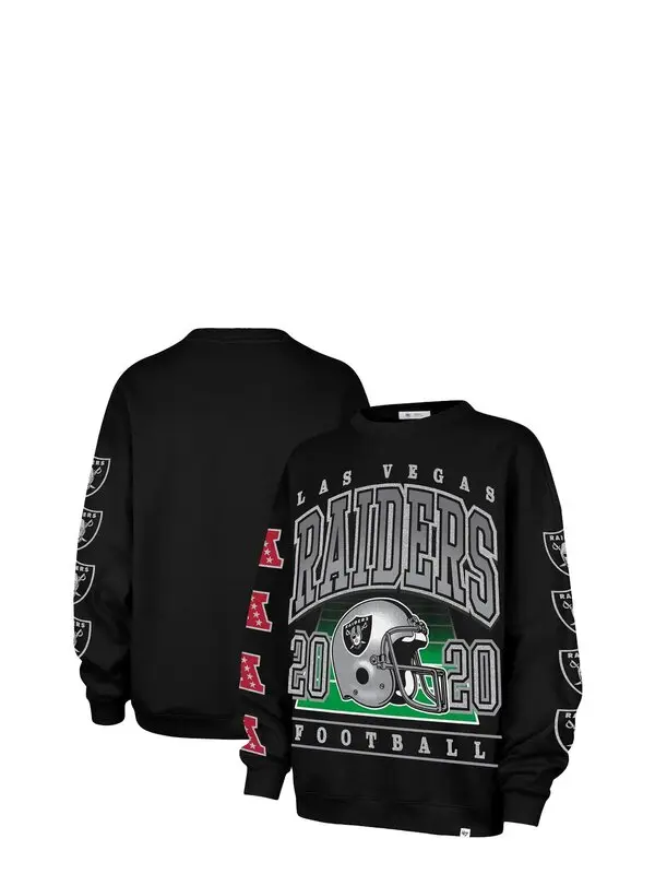 '47 47 Las Vegas Raiders Go Big Oversized Pullover Sweatshirt - Black