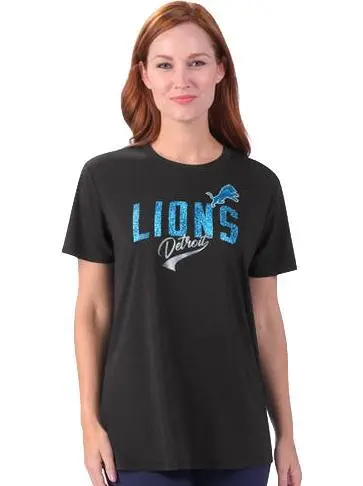 G-III 4HER BY CARL BANKS Detroit Lions Jacey Performance Tri-blend T-shirt - Black