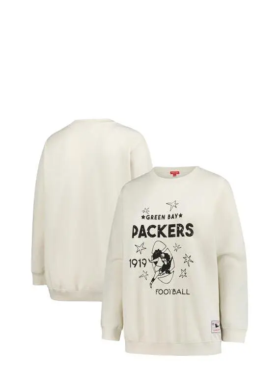 Mitchell & Ness Green Bay Packers Shooting Star Pullover Sweatshirt - Cream