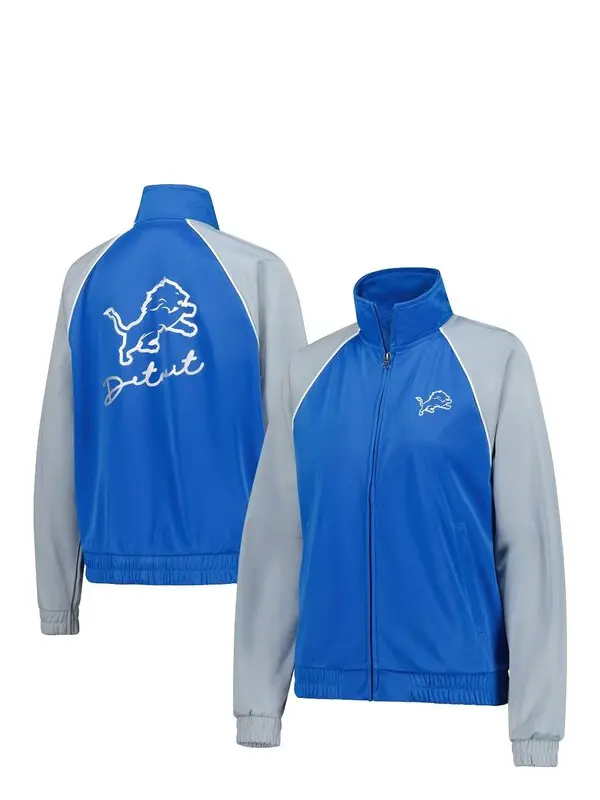 G-III 4HER BY CARL BANKS Detroit Lions Replay Full-zip Track Jacket - Blue
