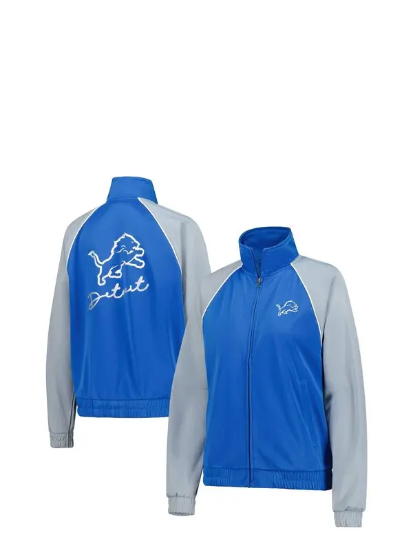 G-III 4HER BY CARL BANKS Detroit Lions Replay Full-zip Track Jacket - Blue