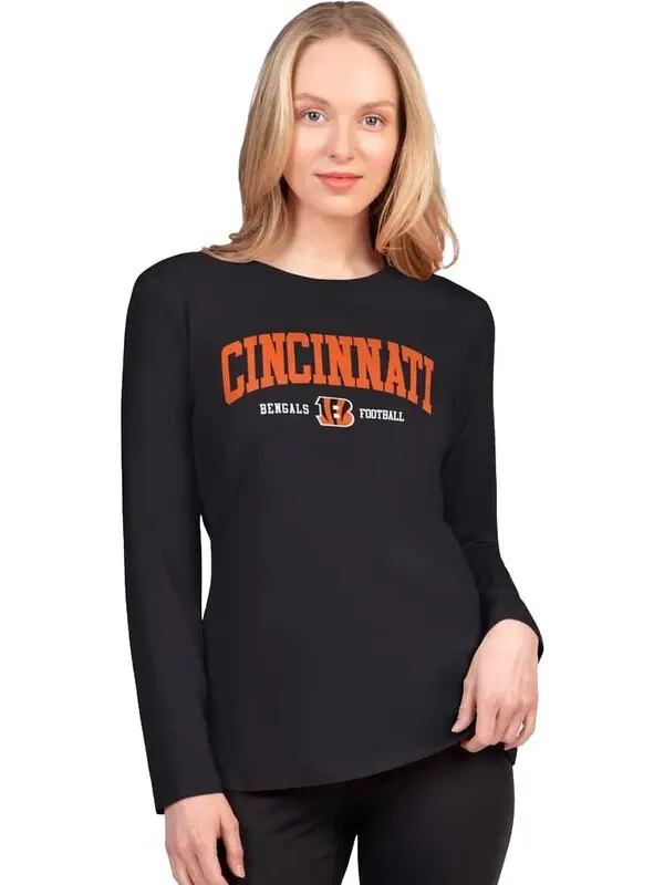 G-III 4HER BY CARL BANKS Cincinnati Bengals Long Sleeve T-shirt - Black