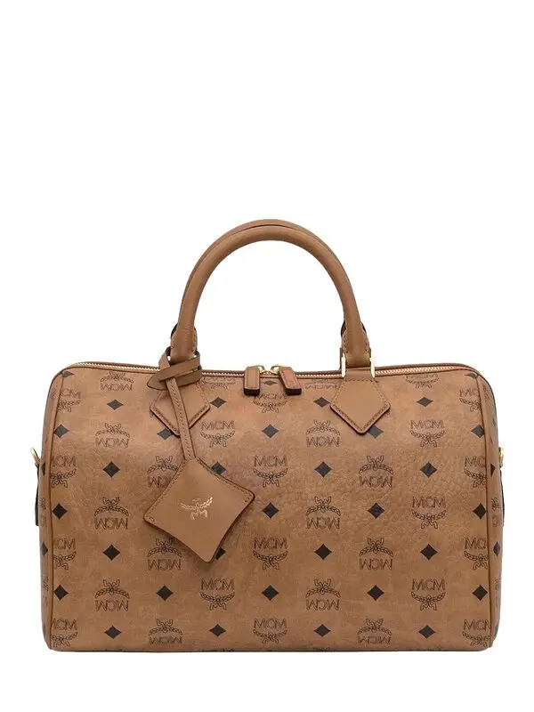 Mcm Ella Vi Medium Boston Bag - Tan