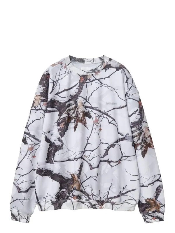 MAGIC STICK Crewneck Snow Camo - White