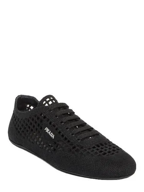 Prada Crochet Sneakers - Black