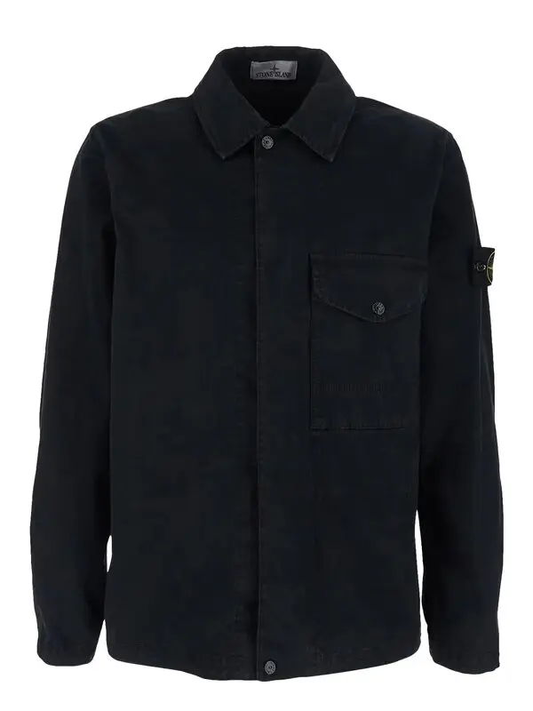 Stone Island Basic Shirt Coat - Black