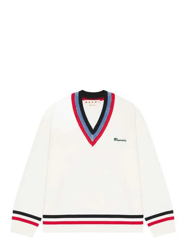 Marni V-neck Sweater - White