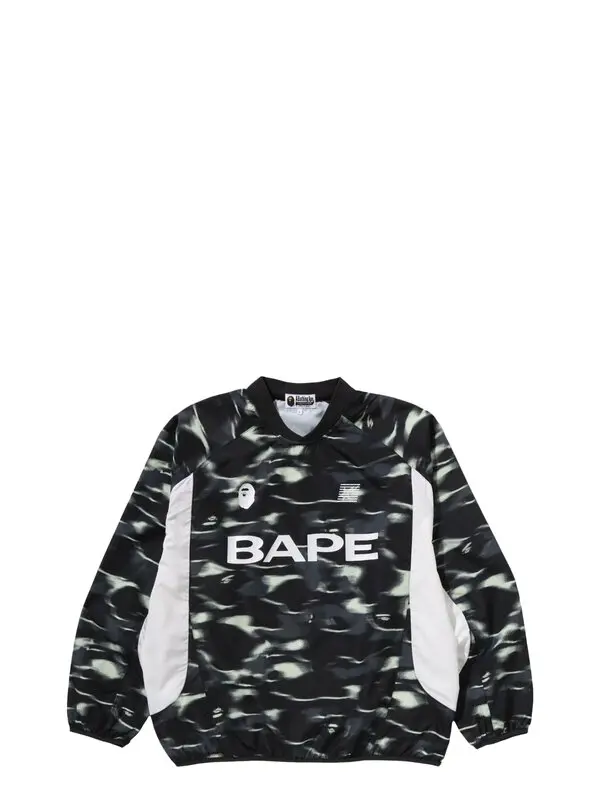 A BATHING APE Screen Camo Football Logo Crewneck Sweatshirt - Black