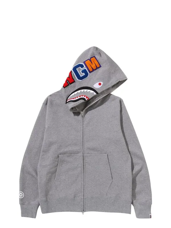 A BATHING APE Shark Full Zip Hoodie - Grey