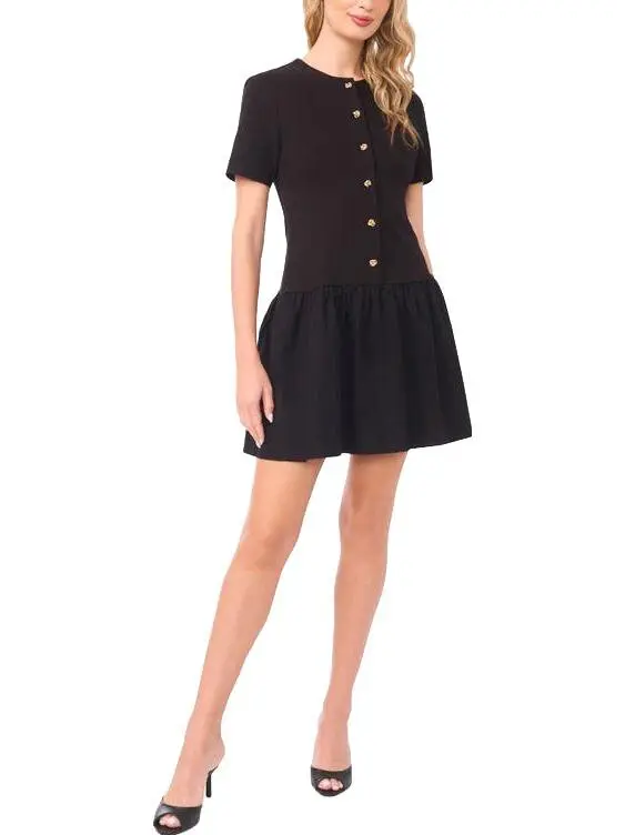 Ted Baker London Valentina Mixed Media Minidress - Rich Black