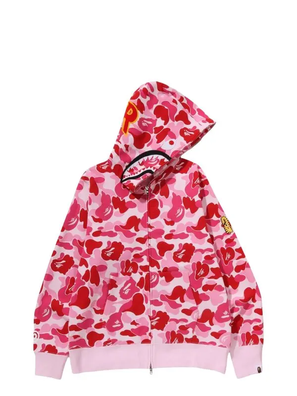 A BATHING APE Abc Camo 2nd Shark Full Zip Hoodie - Pink