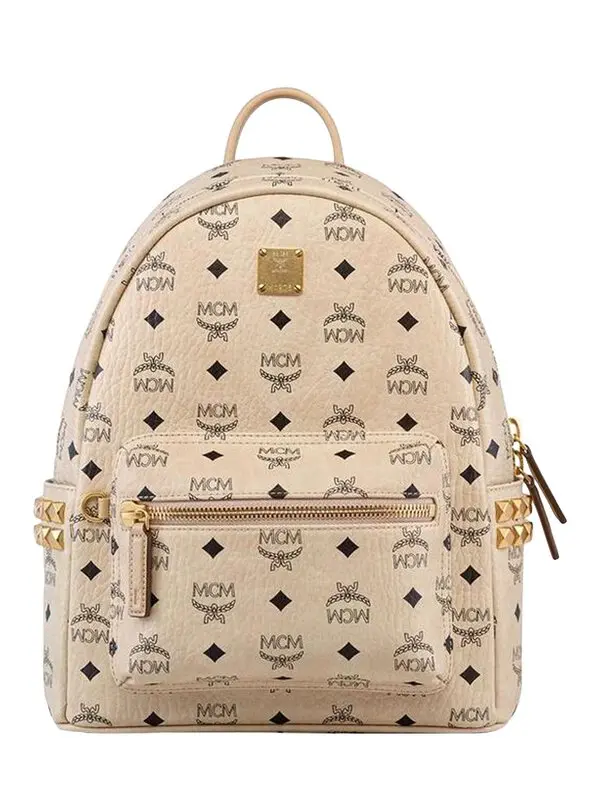 Mcm Stark Vi Small Backpack - Cream