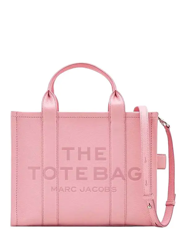 Marc Jacobs The Medium Leather Tote Bag 'ribbon Pin - Pink