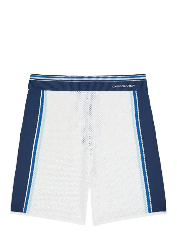 Casablanca Mesh Stripe Shorts - White
