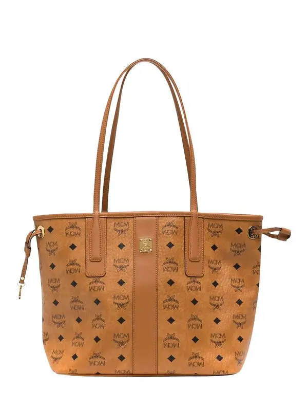 Mcm Liz Visetos Small Tote - Tan