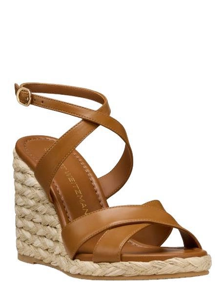 STUART WEITZMAN Alyssa Ankle Strap Wedge Sandals - Adobe