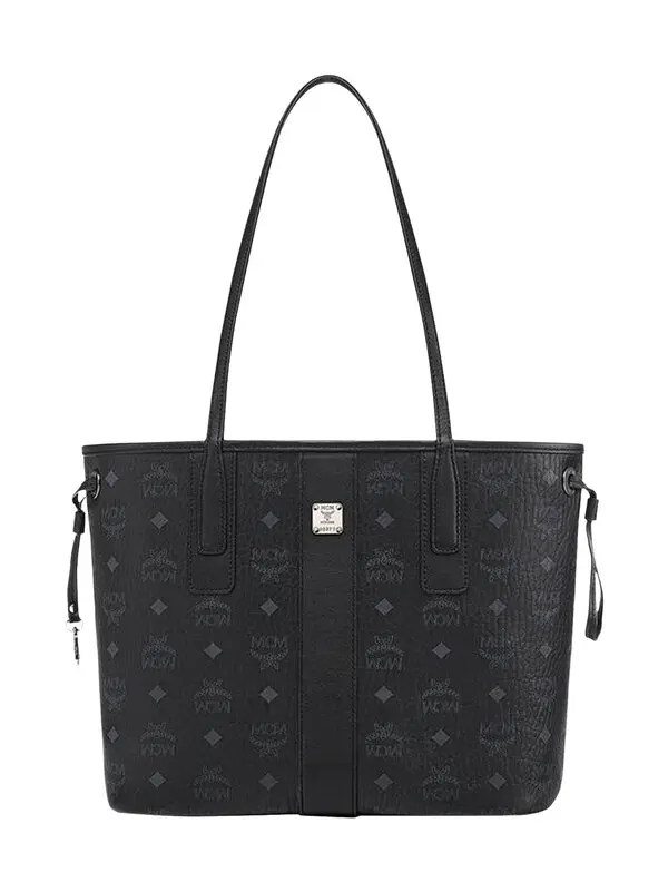 Mcm Liz Reversible Visetos Small Tote Bag - Black