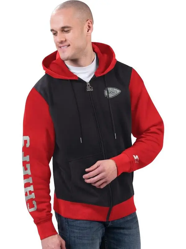 STARTER Kansas City Chiefs Thursday Night Gridiron Full-zip Hoodie - Black