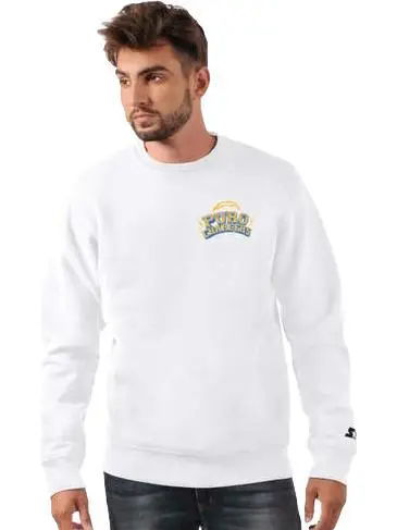 STARTER Los Angeles Chargers Classic Puro Crew Neck Sweatshirt By - White