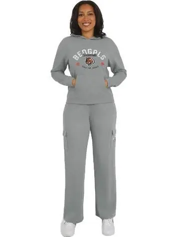WEAR BY ERIN ANDREWS Cincinnati Bengals Waffle-knit Hooded Lounge Set - Gray