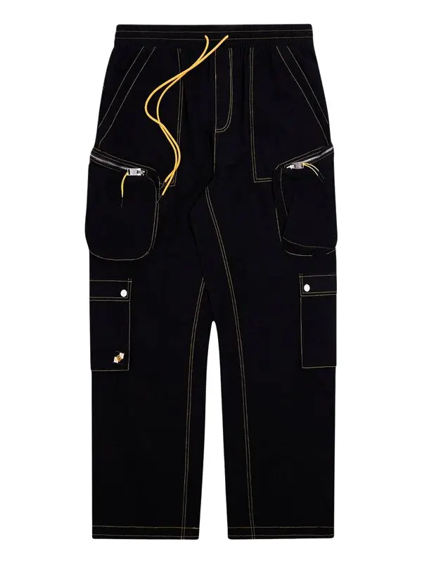 DIET STARTS MONDAY Contrast Cargo Pants - Black