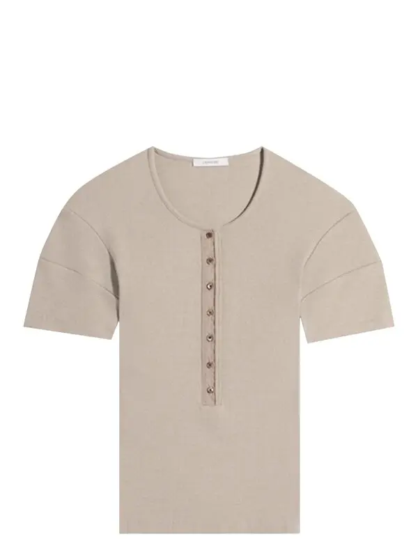 LEMAIRE Fitted Henley Shirt - Green