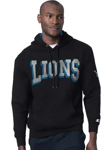 STARTER Detroit Lions Thursday Night Gridiron Hoodie - Black