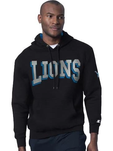 STARTER Detroit Lions Thursday Night Gridiron Hoodie - Black