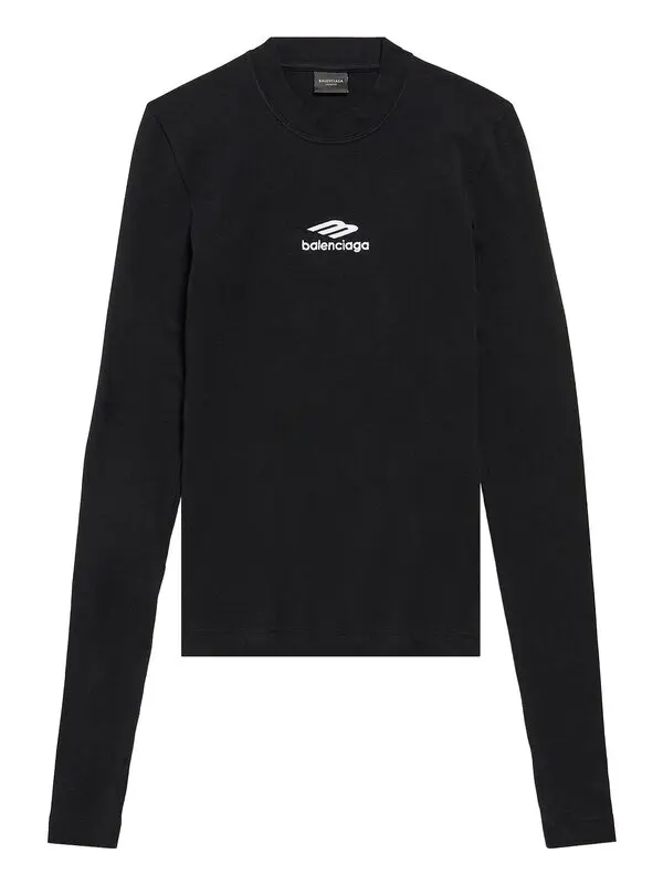 Balenciaga Ski Fitted Crewneck Top - Black