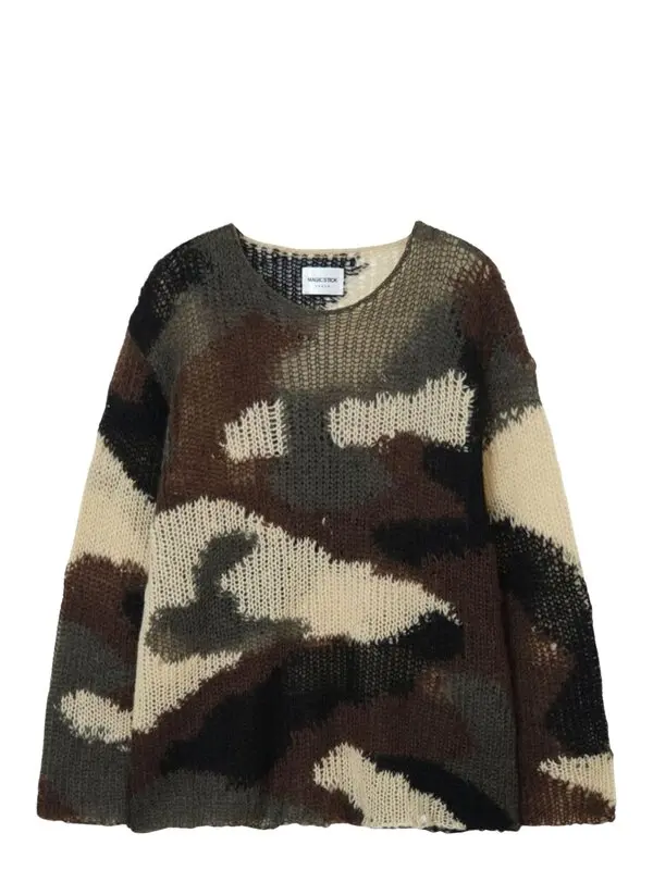 MAGIC STICK Mohair Crewneck Knit - Green
