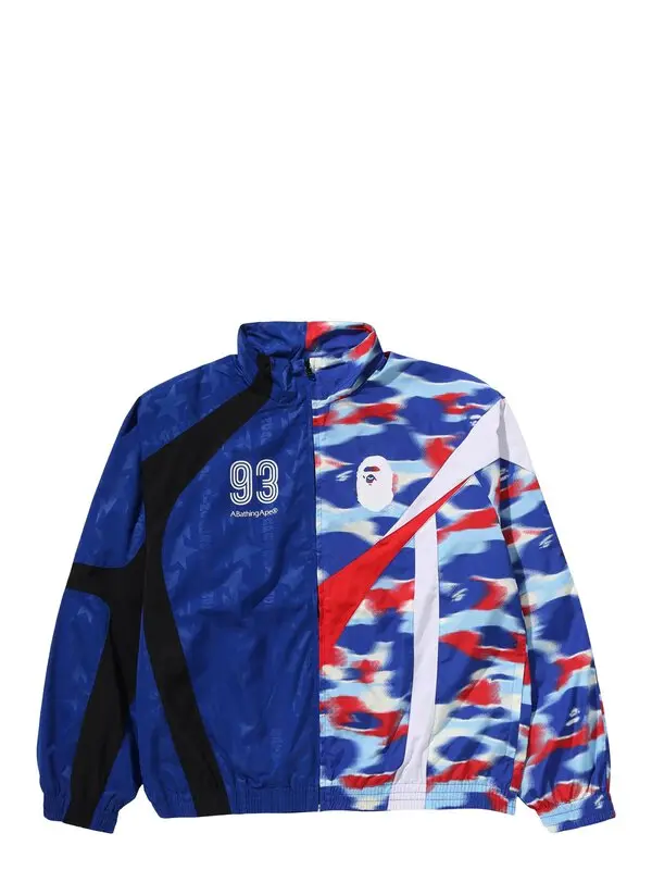A BATHING APE Split Stand Collar Track Jacket - Blue