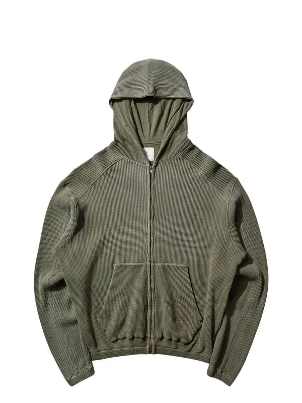 ROA Waffle Zip Up Hoodie - Green