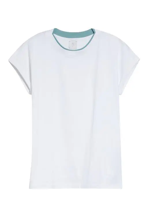 Eleventy Layered Crewneck T-shirt - 01-175 White/jade