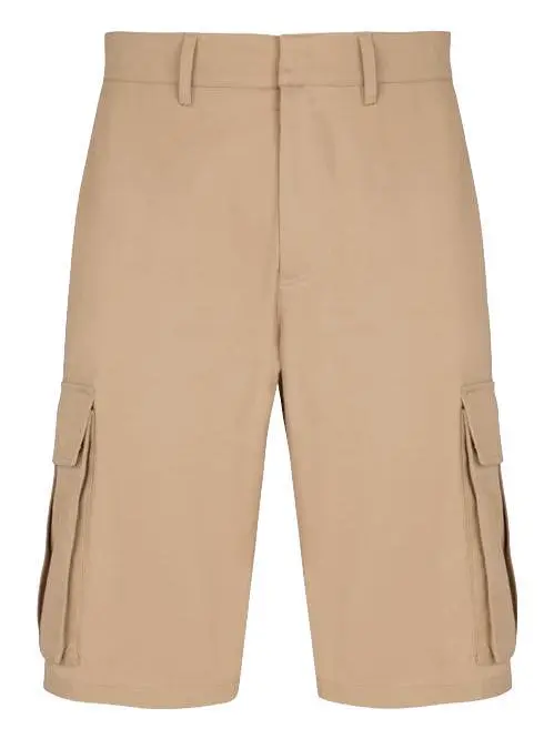 Balmain Cotton Canvas Cargo Bermuda Shorts - Beige