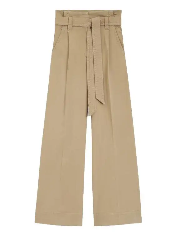 Hugo Boss Telia Tie Waist Wide Leg Pants - Rust/copper