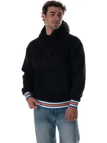 THE WILD COLLECTIVE New York Knicks Custom Rib Premium Hoodie - Black