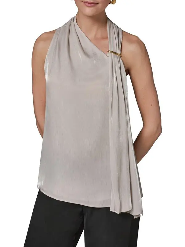 Donna Karan New York Asymmetric Sleeveless Top - Tuscan Grey