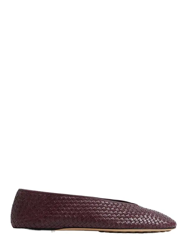 Bottega Veneta Woven Leather Ballerinas - Deep Mahogany