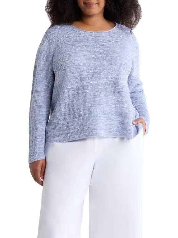 Eileen Fisher Organic Linen & Organic Cotton Crewneck Sweater - Haze