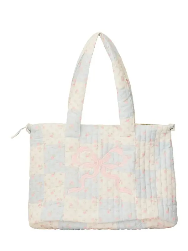 LoveShackFancy Floral Patchwork Duffle Bag - Ivory Chapparal