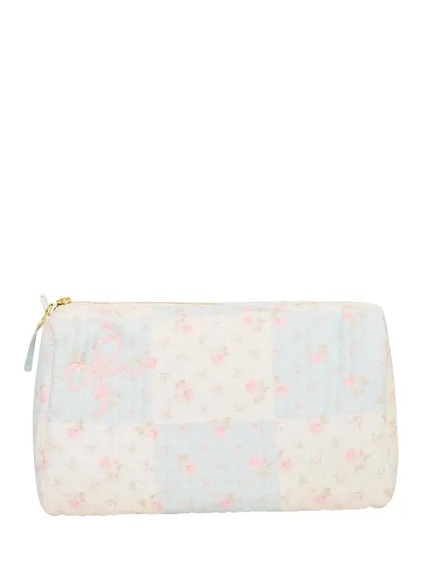 LoveShackFancy Octavia Floral Patchwork Pouch - Ivory Chapparal