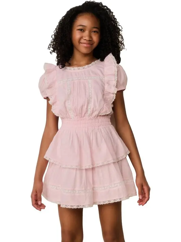 LoveShackFancy Jaime Cotton Mini Dress - Pink