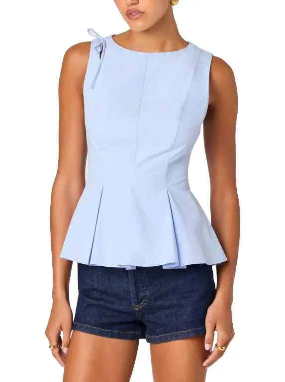 Astr The Label Kalish Sleeveless Peplum Top - Blue