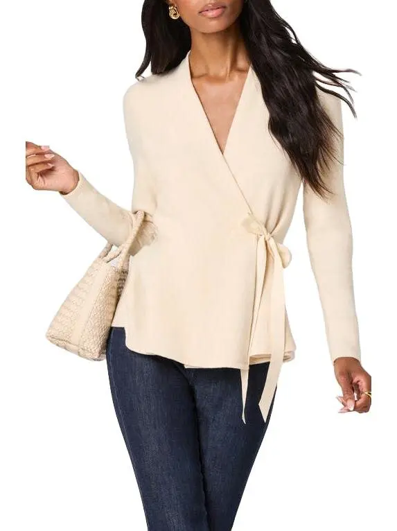 Astr The Label Dayna Peplum Wrap Top - Vanilla