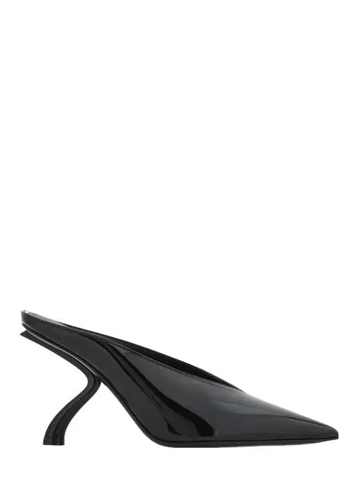 FERRAGAMO S-shaped Heel Mule - Black