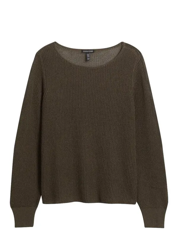 Eileen Fisher Organic Cotton & Silk Ballet Neck Sweater - Wren