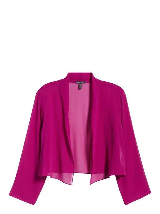 Eileen Fisher Open Front Silk Jacket - Berry Bloom