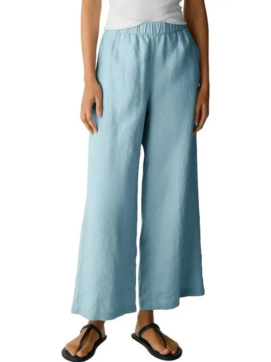 Eileen Fisher Linen Wide Leg Pants - Breeze