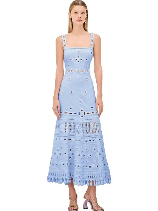 Alexis Evelyn Midi Dress - Blue