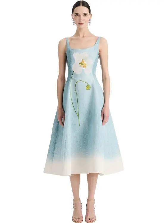 Oscar De La Renta Peony Faille Dress - Natural